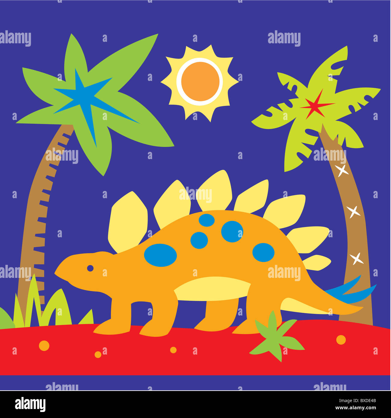Stegosaurus dinosaur illustration hi-res stock photography and images ...