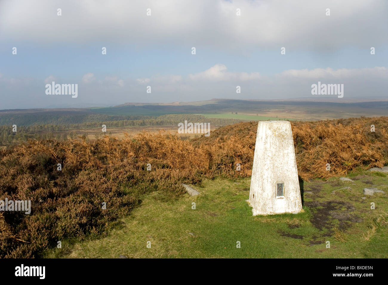 Triangulation station or Trig Point on Birchen Edge above Baslow ...