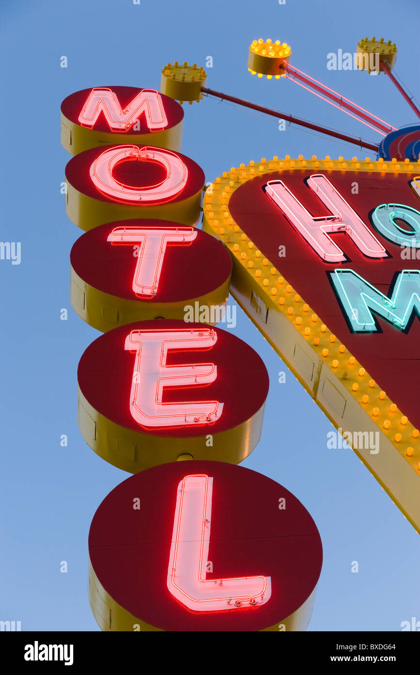 Motel neon sign, Las Vegas, Nevada, USA Stock Photo - Alamy