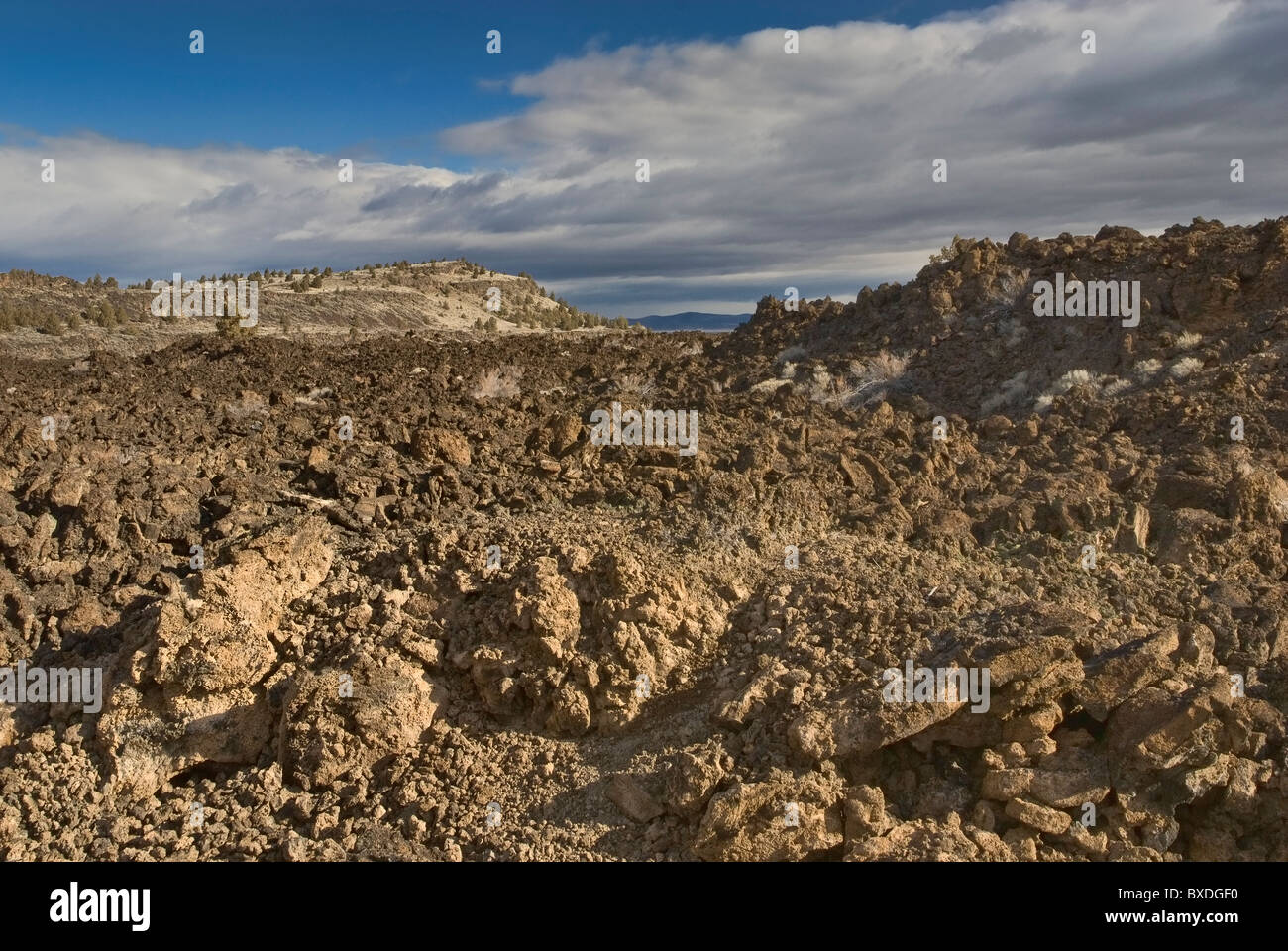 Lava at Devils Homestead Flow in winter, Lava Beds National Monument ...