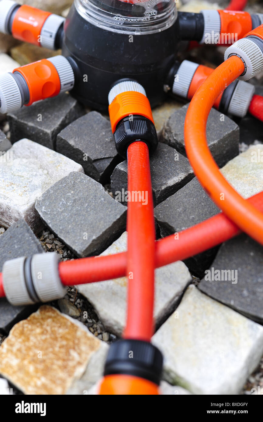 irrigation system for house garden Stock Photo - Alamy