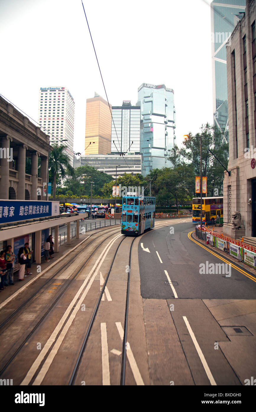 Hong kong travel tram transport street iconic day hi-res stock ...