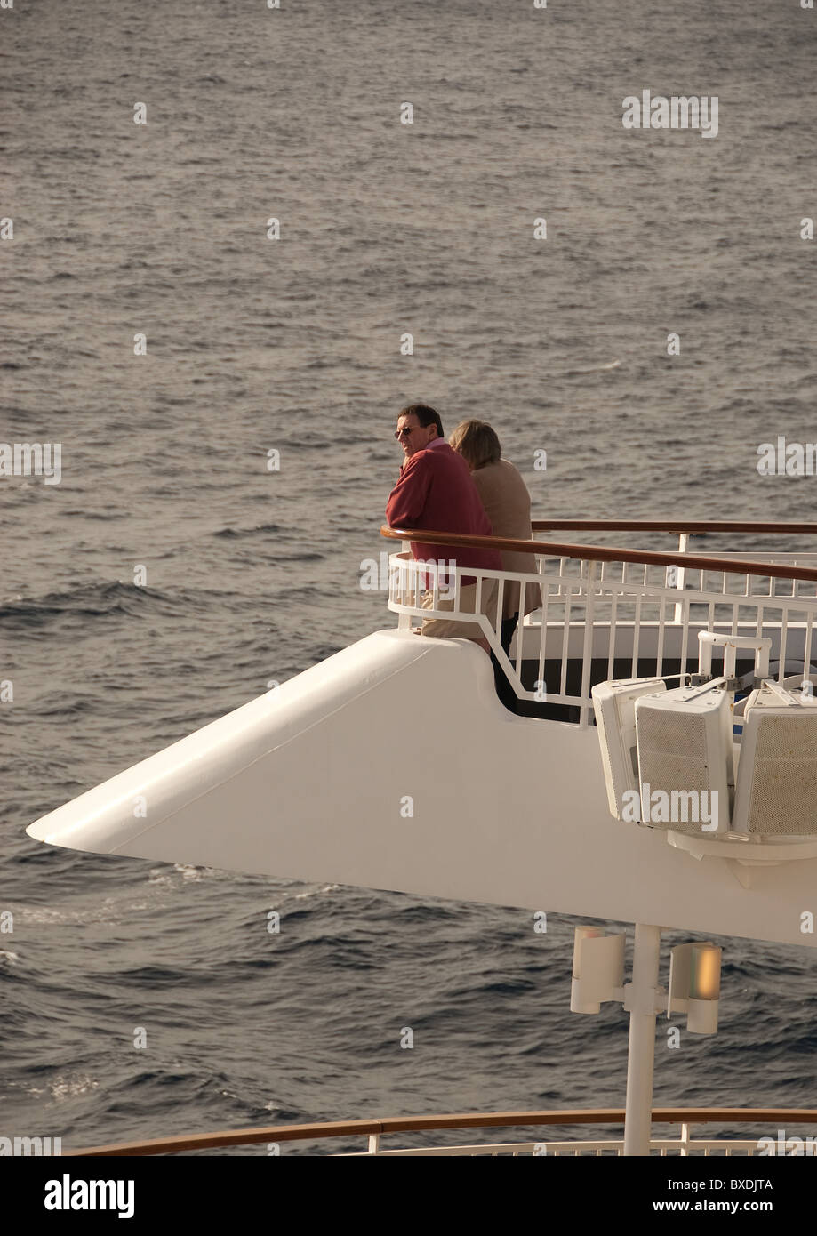 Passengers look out to sea on board P&O cruise ship "Aurora Stock Photo ...