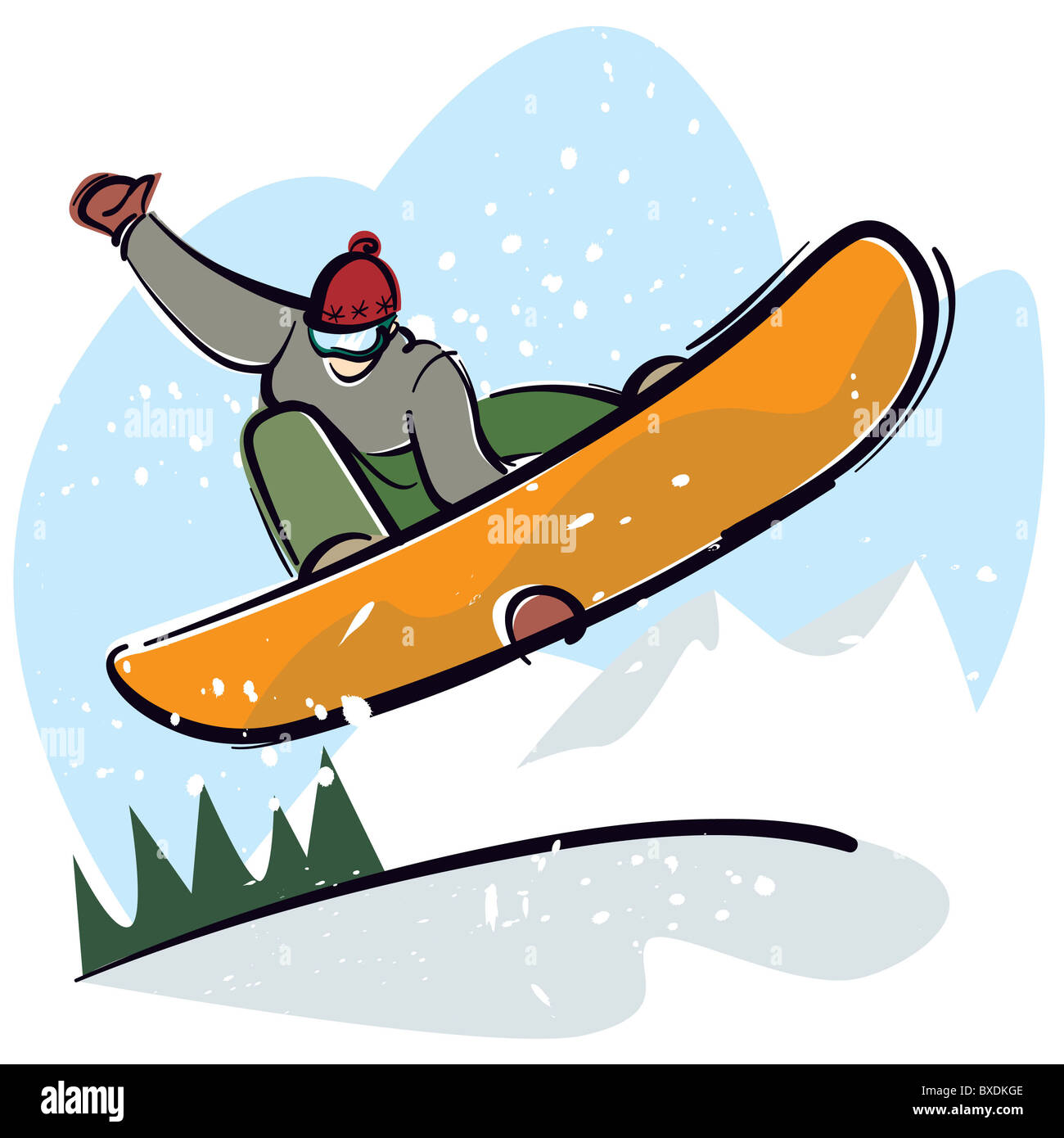 Snowboarder half pipe illustration hi-res stock photography and images ...