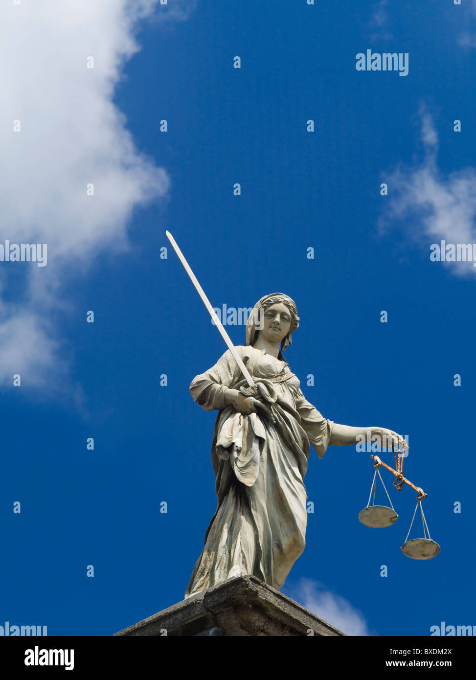 Scales of justice statue on the Dublin castle Stock Photo - Alamy