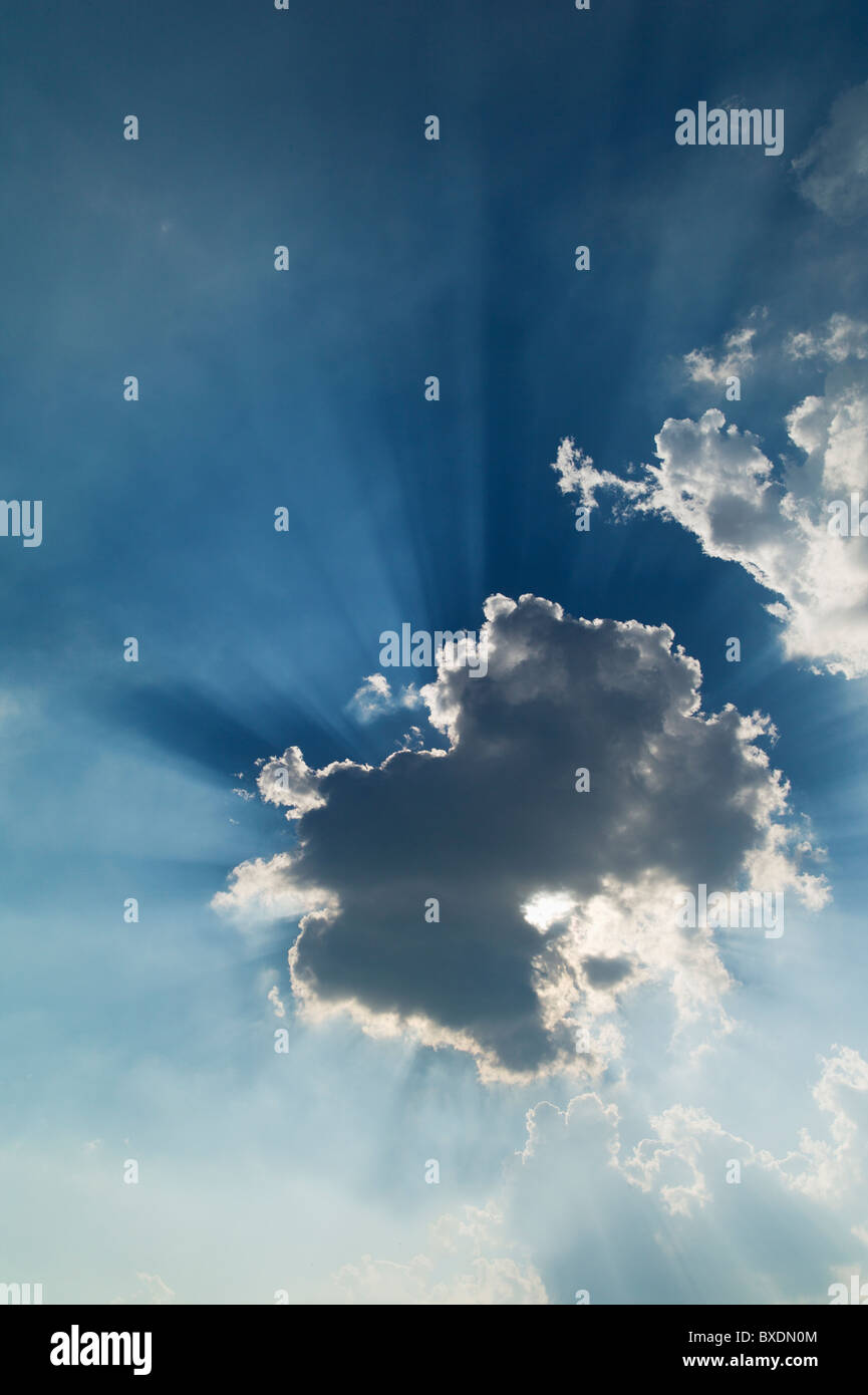Clouds and light beam Stock Photo - Alamy
