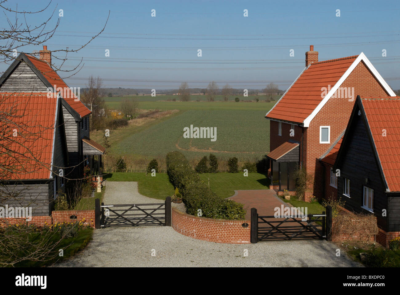 Modern countryside housing development Suffolk United Kingdom Stock ...