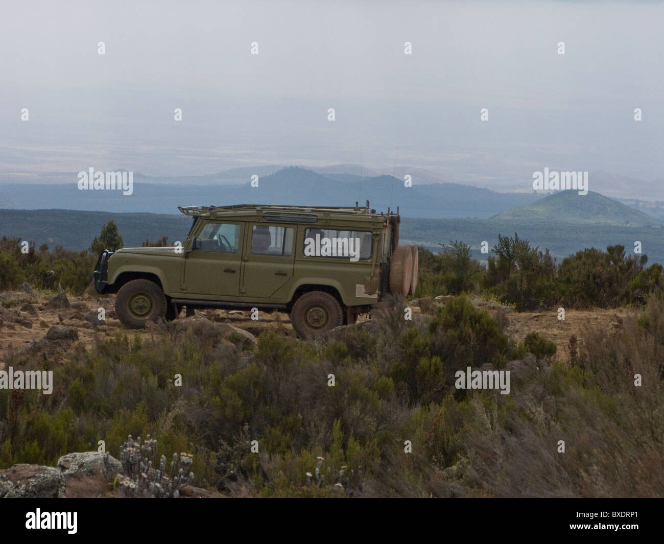 A land rover high in the African mountains Stock Photo - Alamy