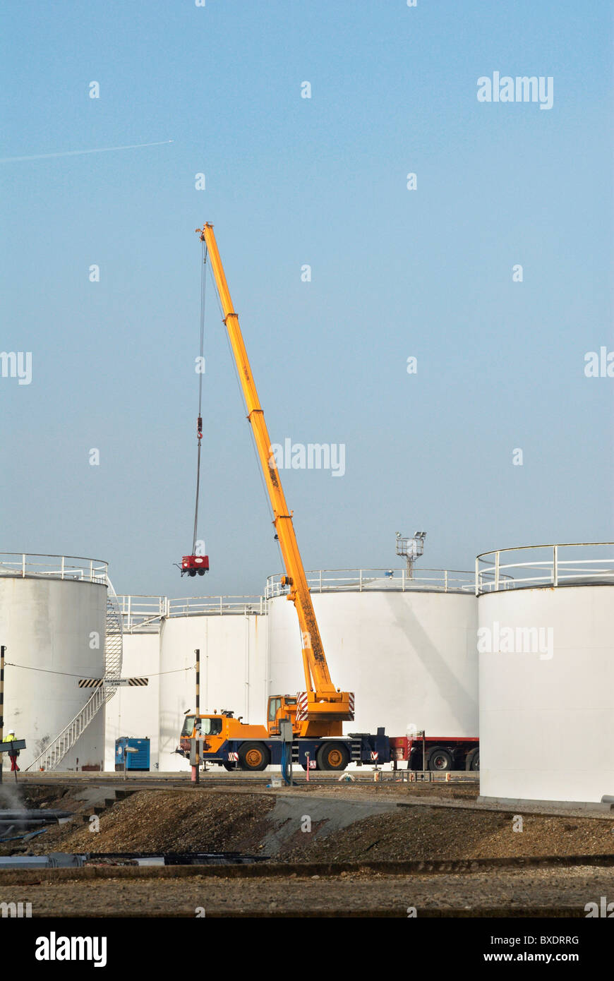 Generator hoisted mobile crane onto hi-res stock photography and images ...