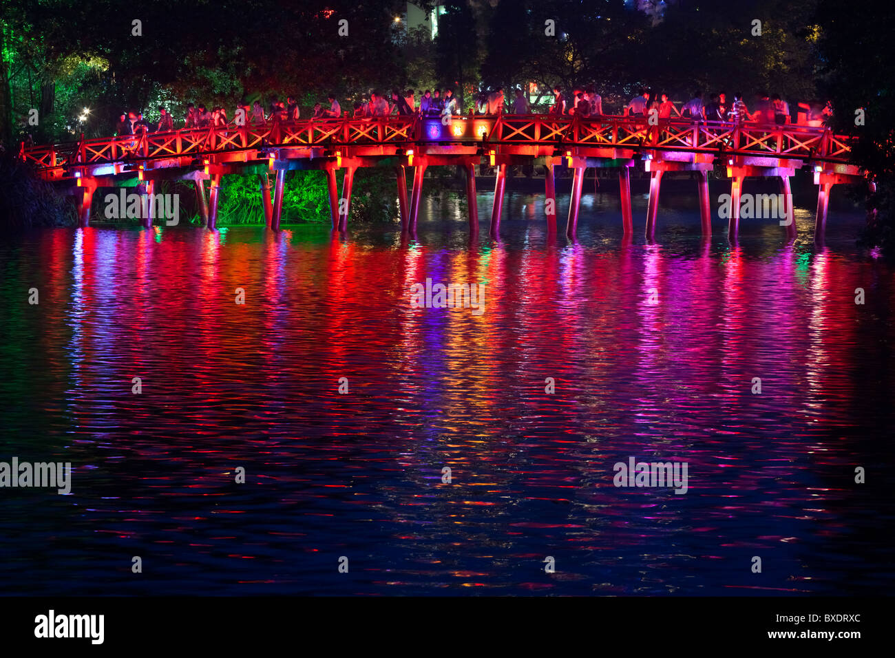 Colorful Vietnamese bridge Stock Photo - Alamy