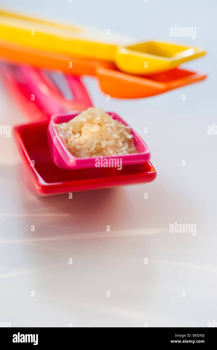 Salt and measuring spoons Stock Photo - Alamy