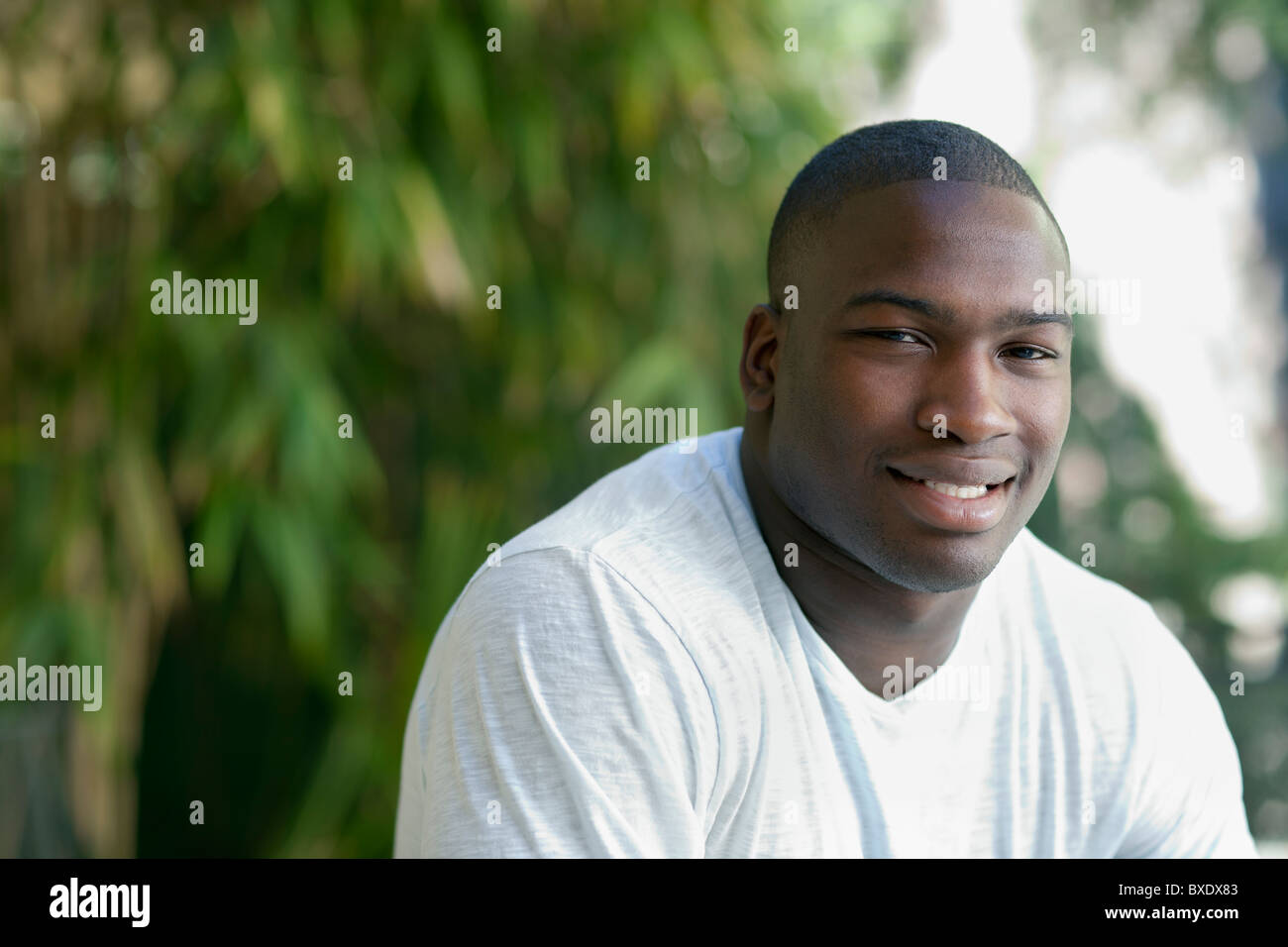 Smiling Black man outdoors Stock Photo - Alamy