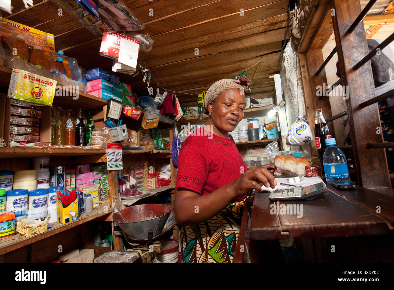 Ms. Tobadina Luhwavi has a small shop in Iringa, Tanzania, East Africa ...