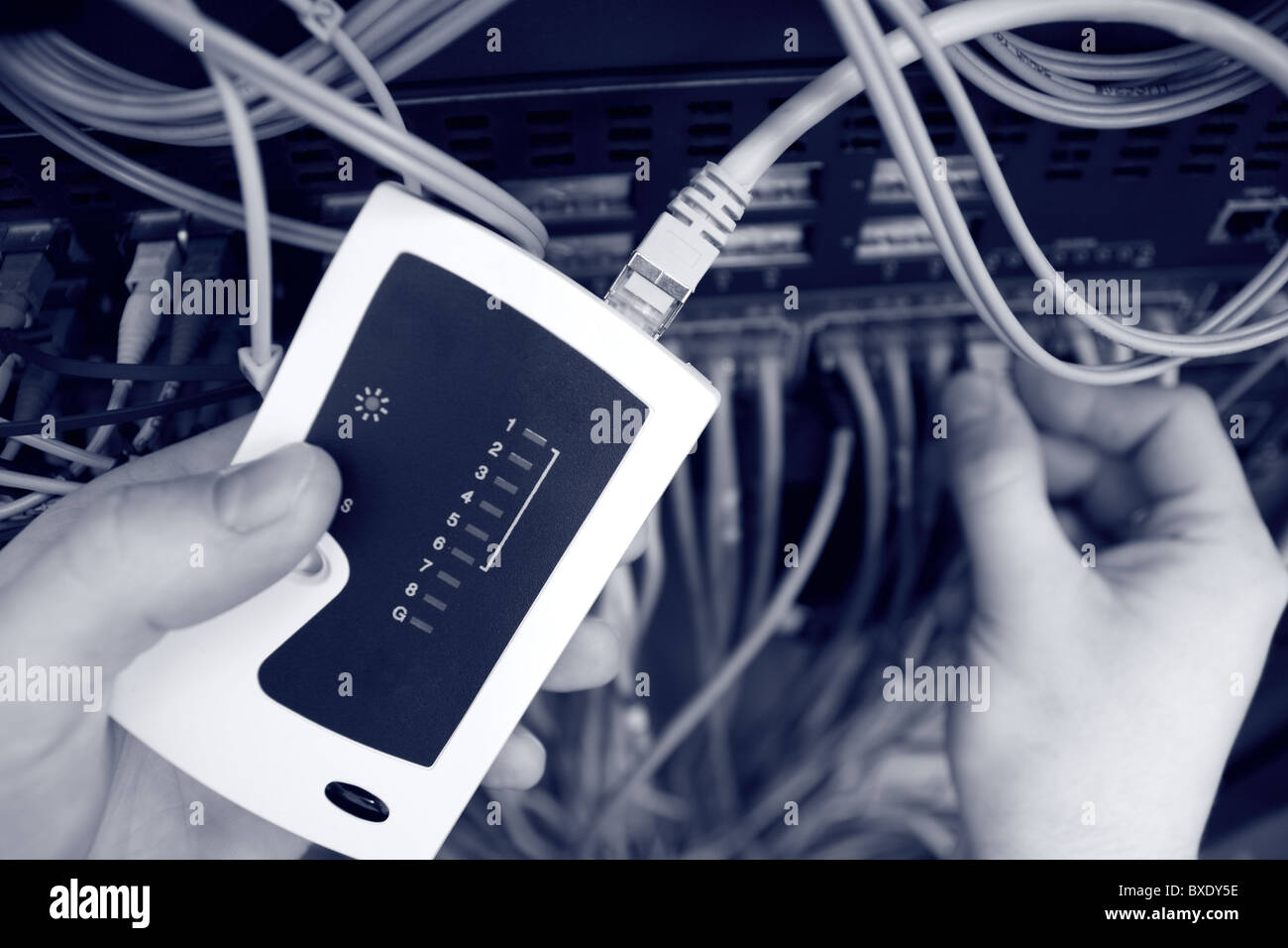 IT is testing a network switch on the server Stock Photo - Alamy