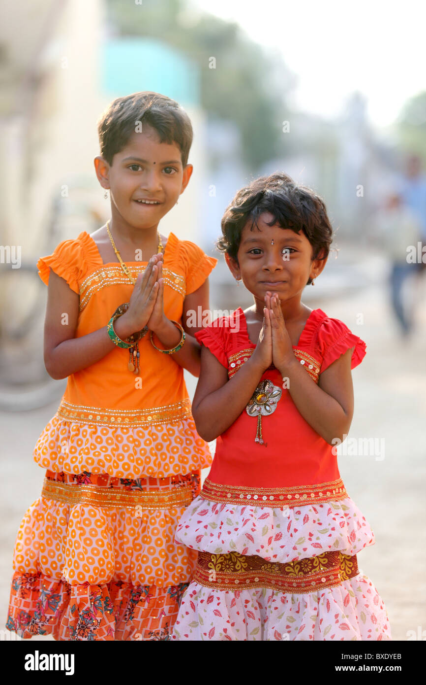Beautiful girls Andhra Pradesh South India Stock Photo - Alamy
