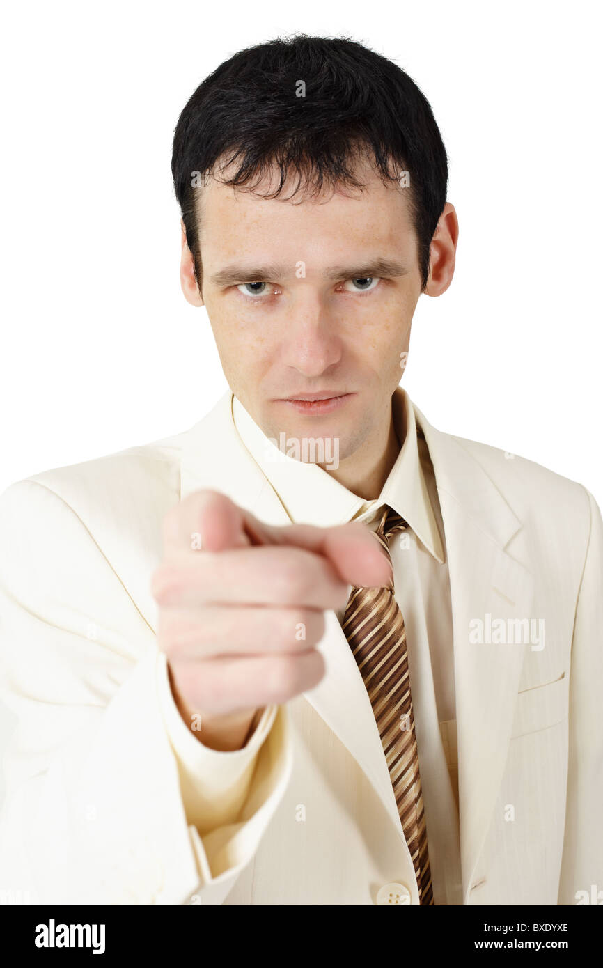 The young man points a finger - We need you Stock Photo - Alamy