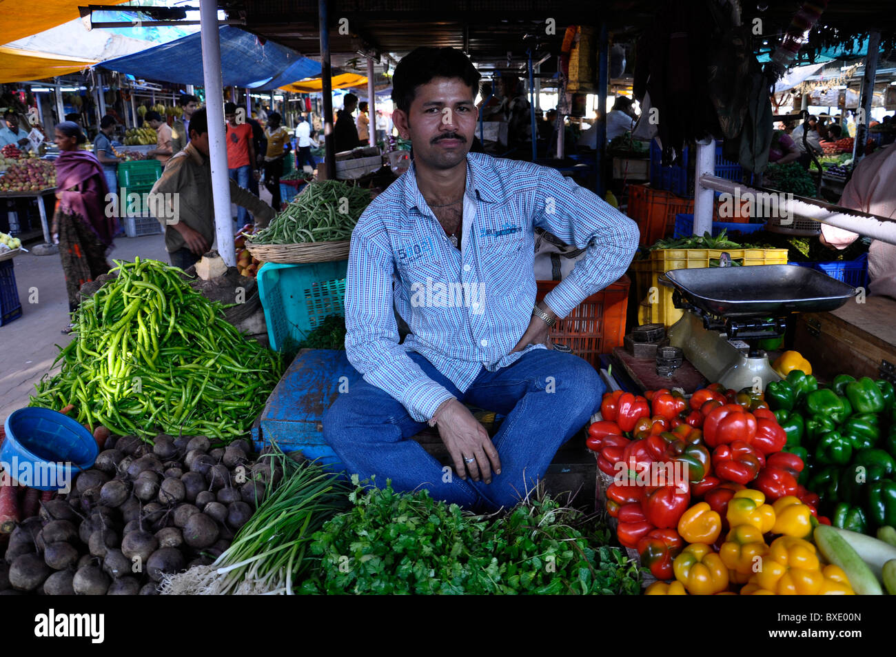 Indian vegetable vendor hi-res stock photography and images - Alamy