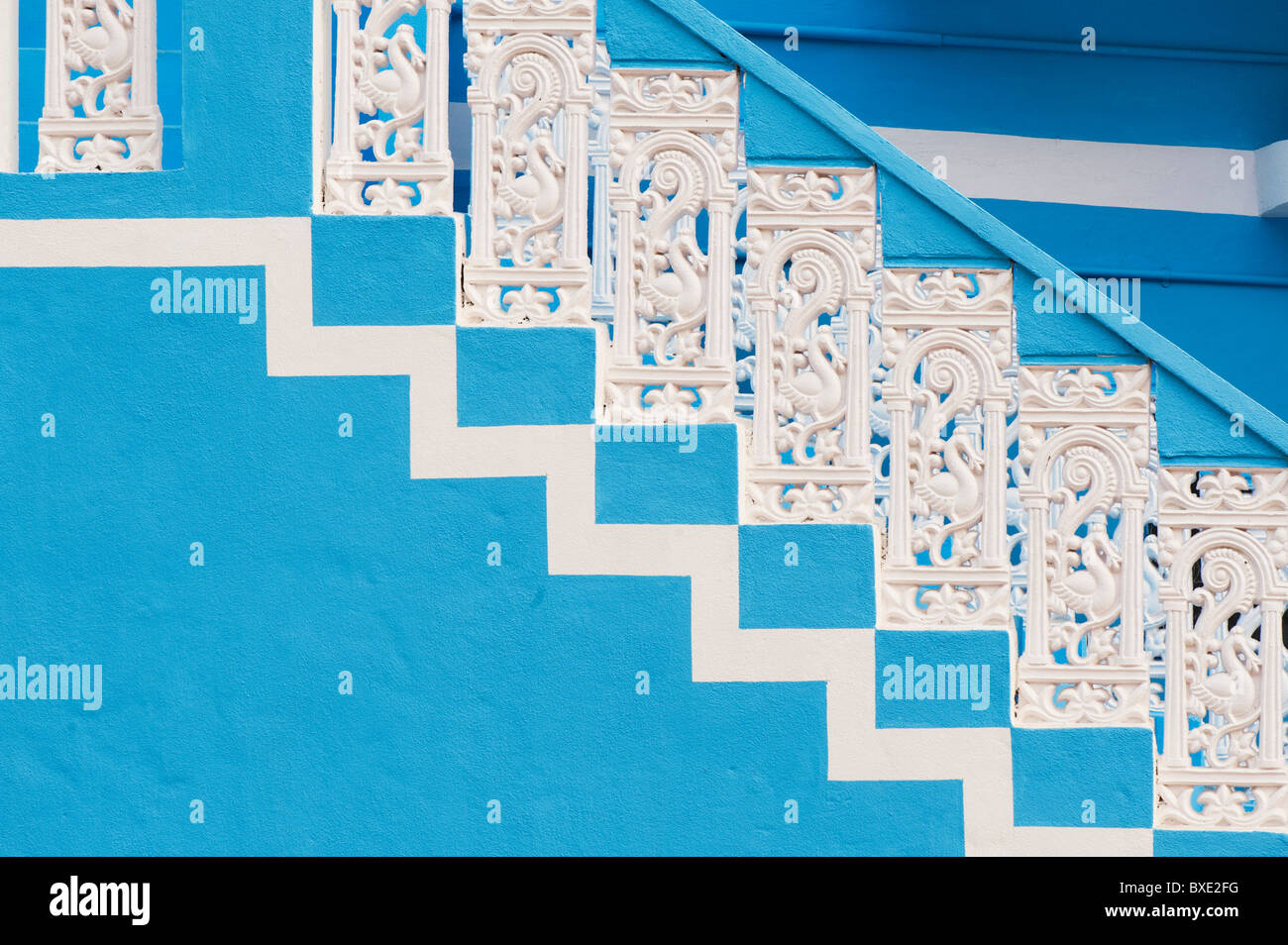 Colourful indian concrete stairs and balustrade. Andhra Pradesh, India ...