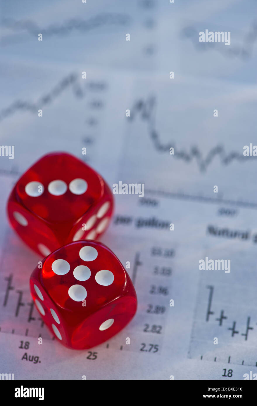 Dice on graph Stock Photo - Alamy
