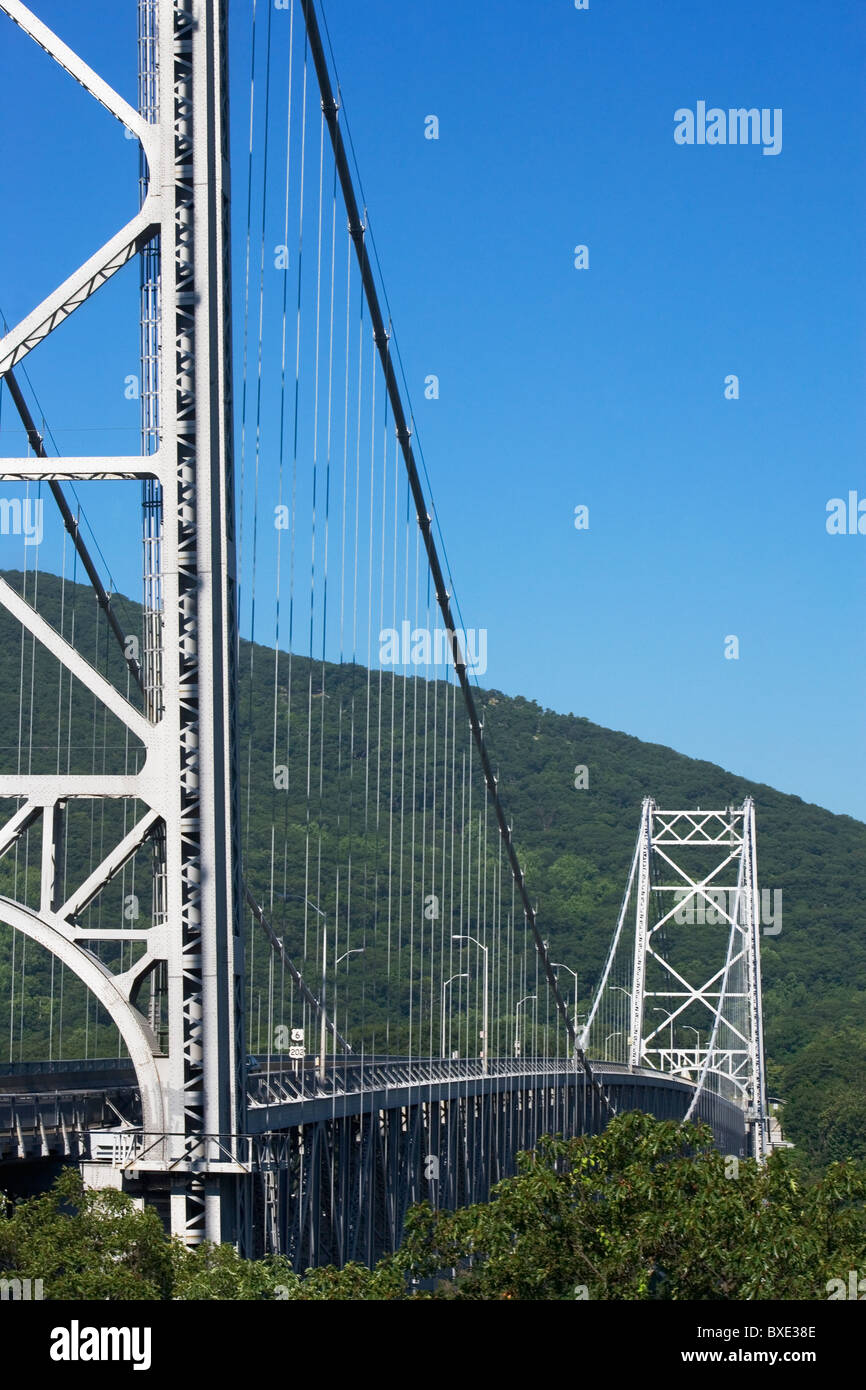 Cable bridge surrounded by trees Stock Photo - Alamy