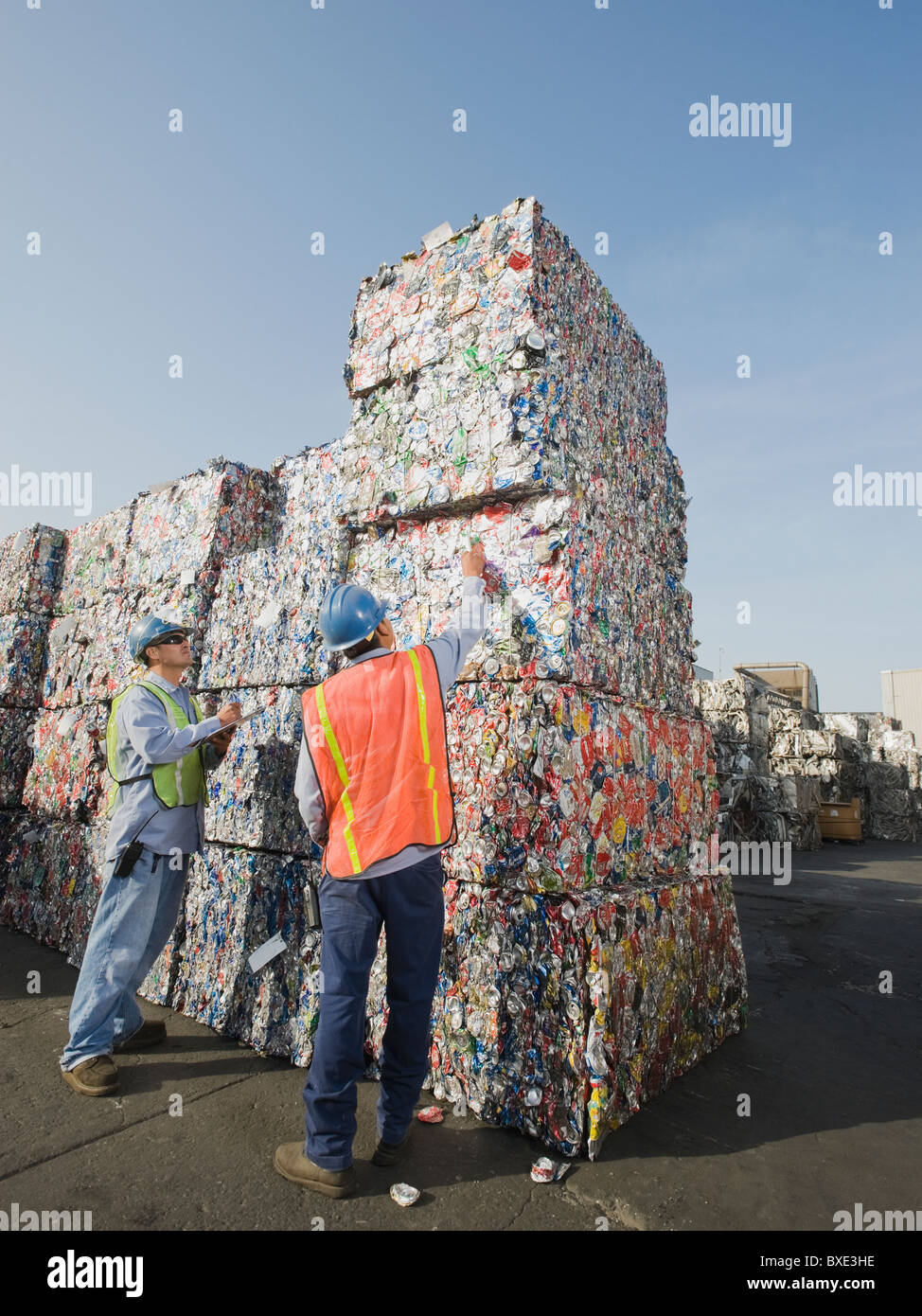 Workers at recycling plant Stock Photo - Alamy