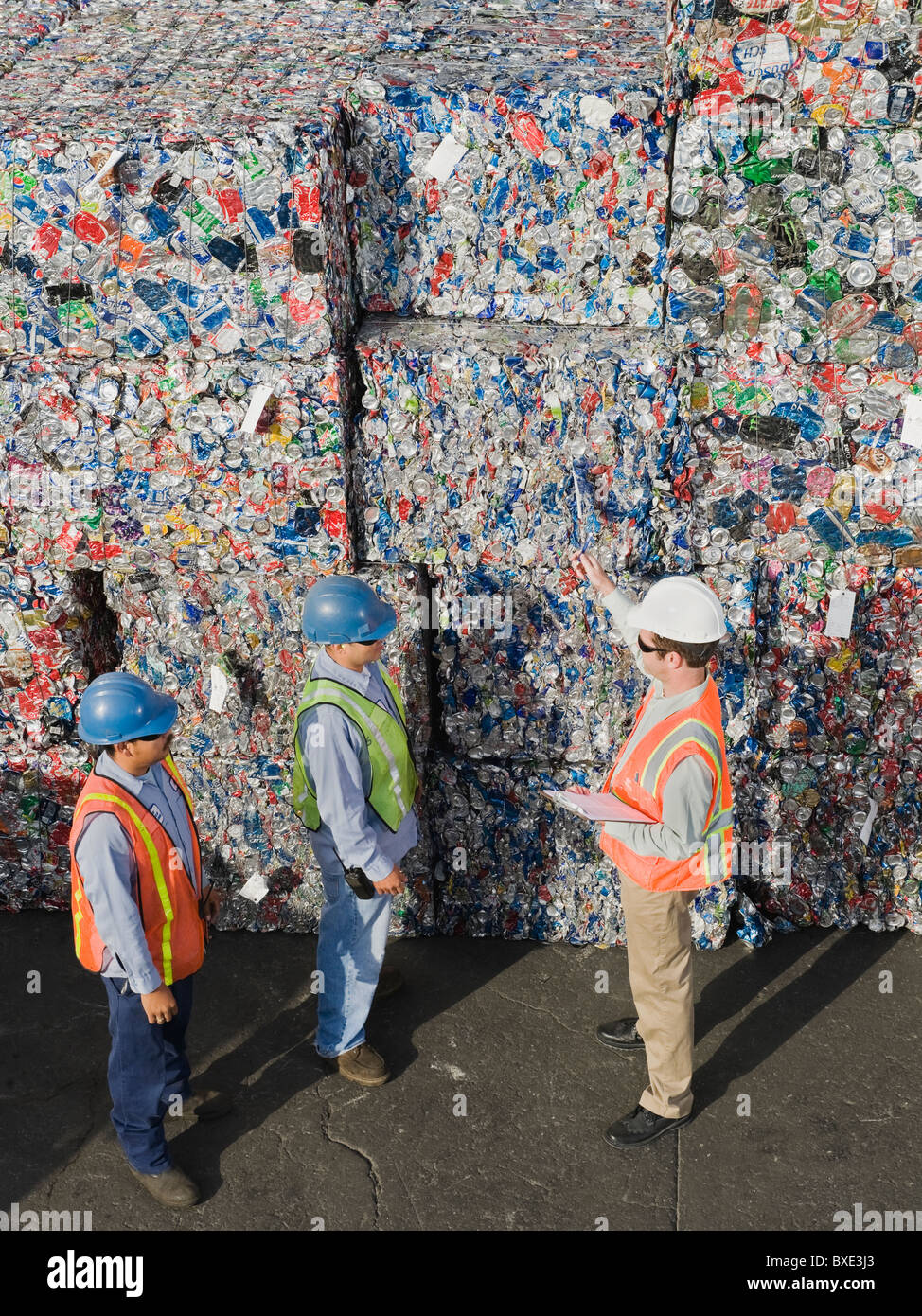 Workers at recycling plant Stock Photo - Alamy