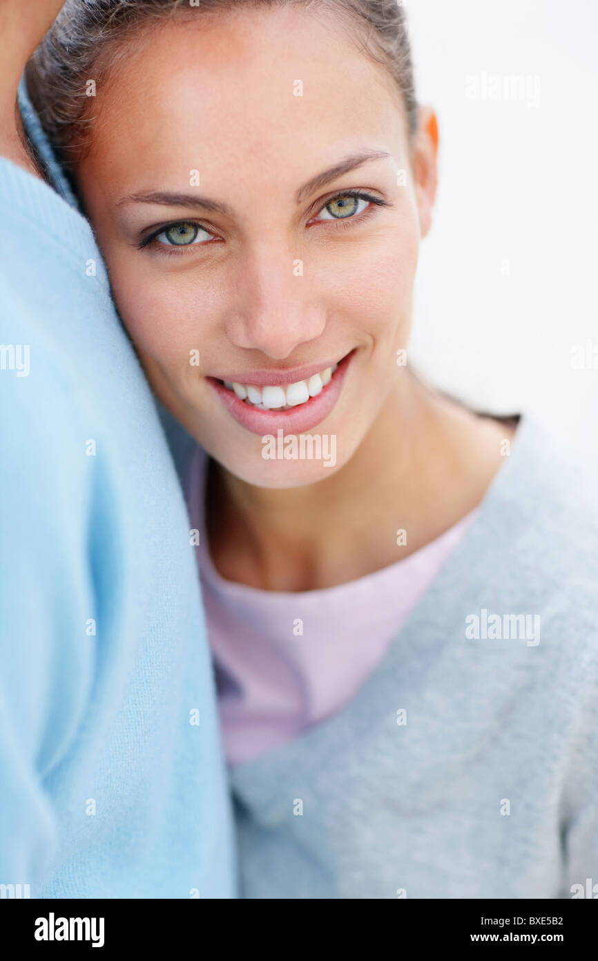 Woman man's chest close up hi-res stock photography and images - Alamy