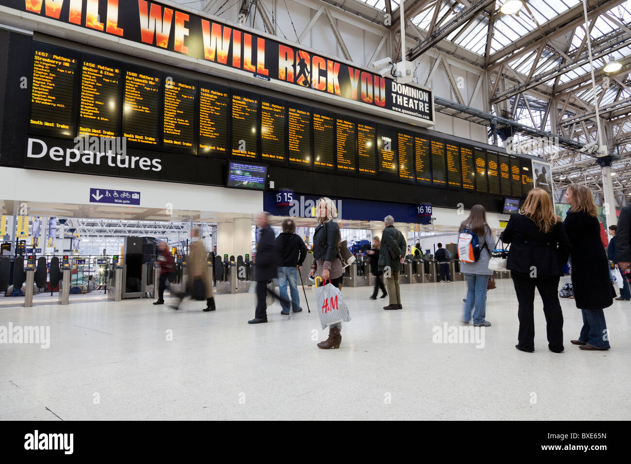 Train timetable waterloo hi-res stock photography and images - Alamy