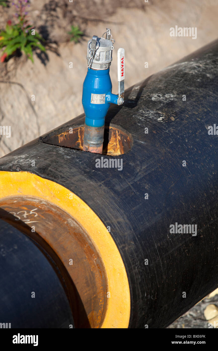 Water outlet valve on underground district heating pipeline , Finland ...