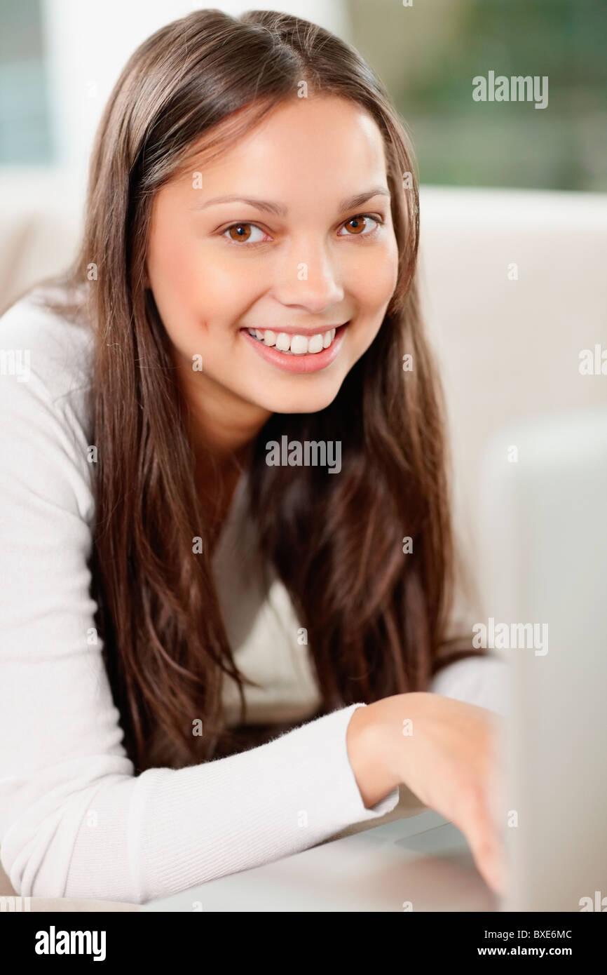 Woman browsing the internet Stock Photo - Alamy