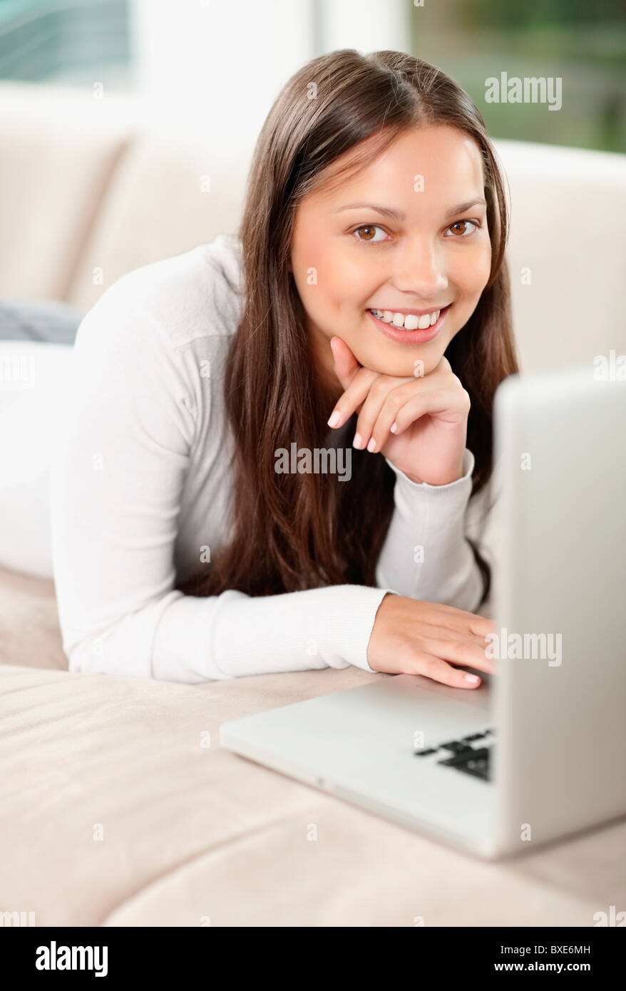 Woman browsing the internet Stock Photo - Alamy