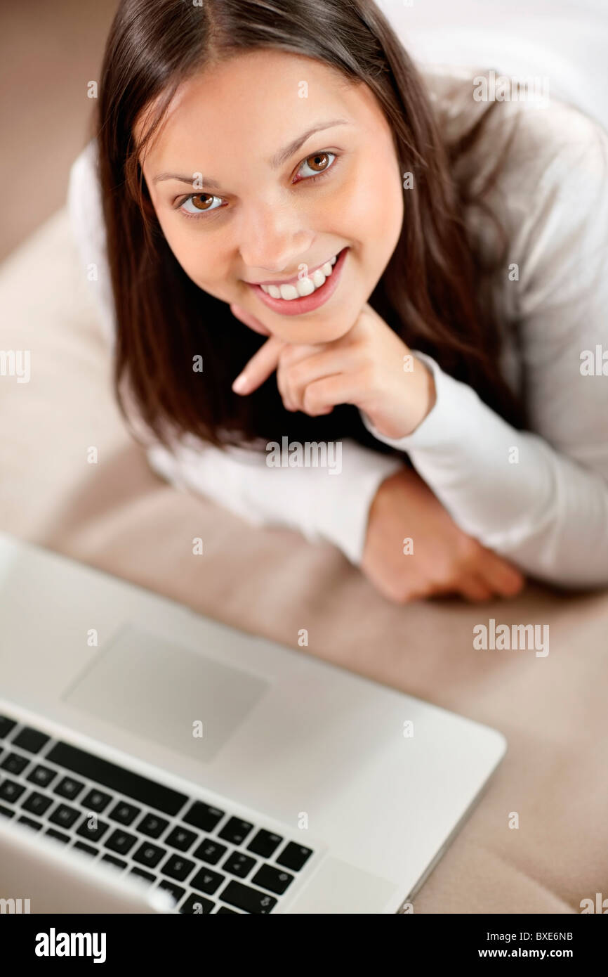 Woman browsing the internet Stock Photo - Alamy
