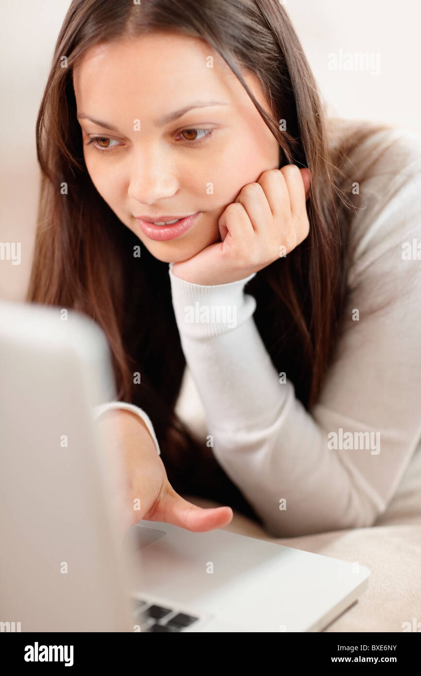 Woman browsing the internet Stock Photo - Alamy