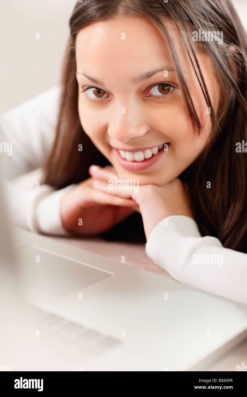 Woman browsing the internet Stock Photo - Alamy