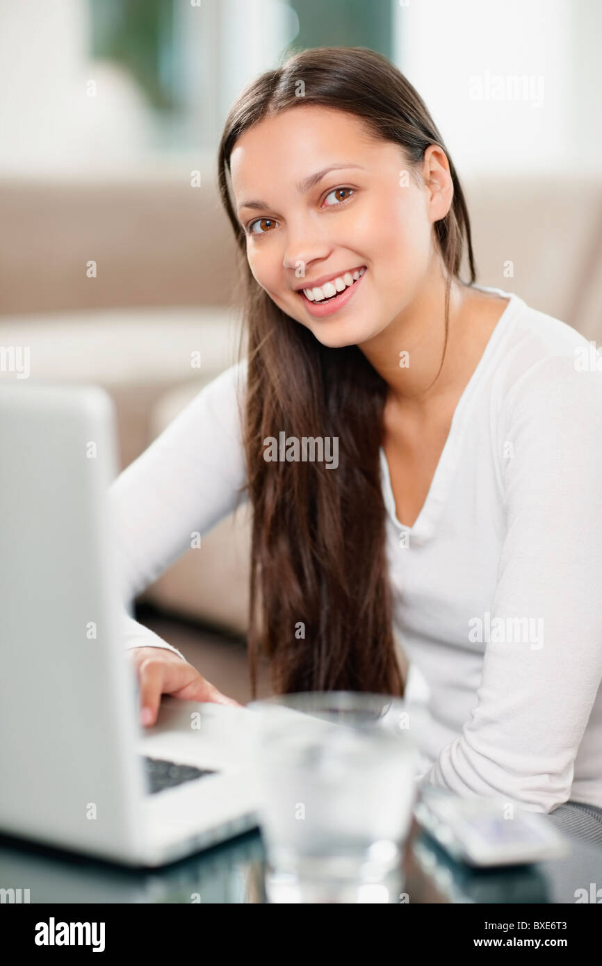 Woman browsing the internet Stock Photo - Alamy