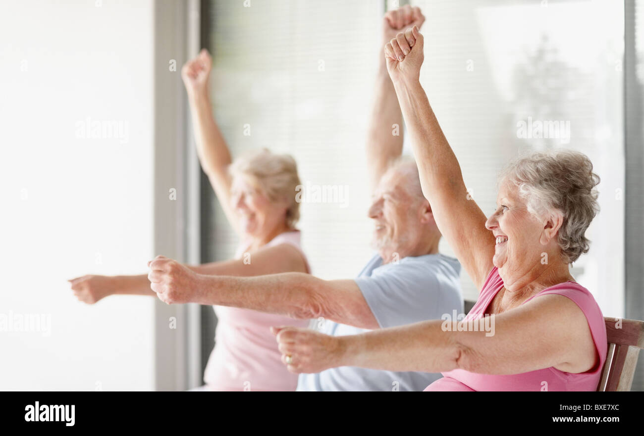 Senior's exercise class Stock Photo - Alamy
