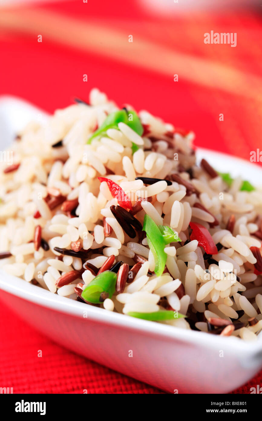 Bowl of mixed rice with vegetable Stock Photo - Alamy