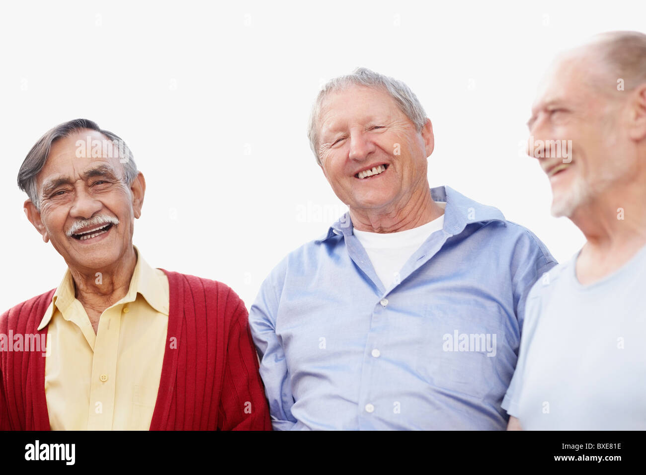 Three senior men laughing Stock Photo - Alamy