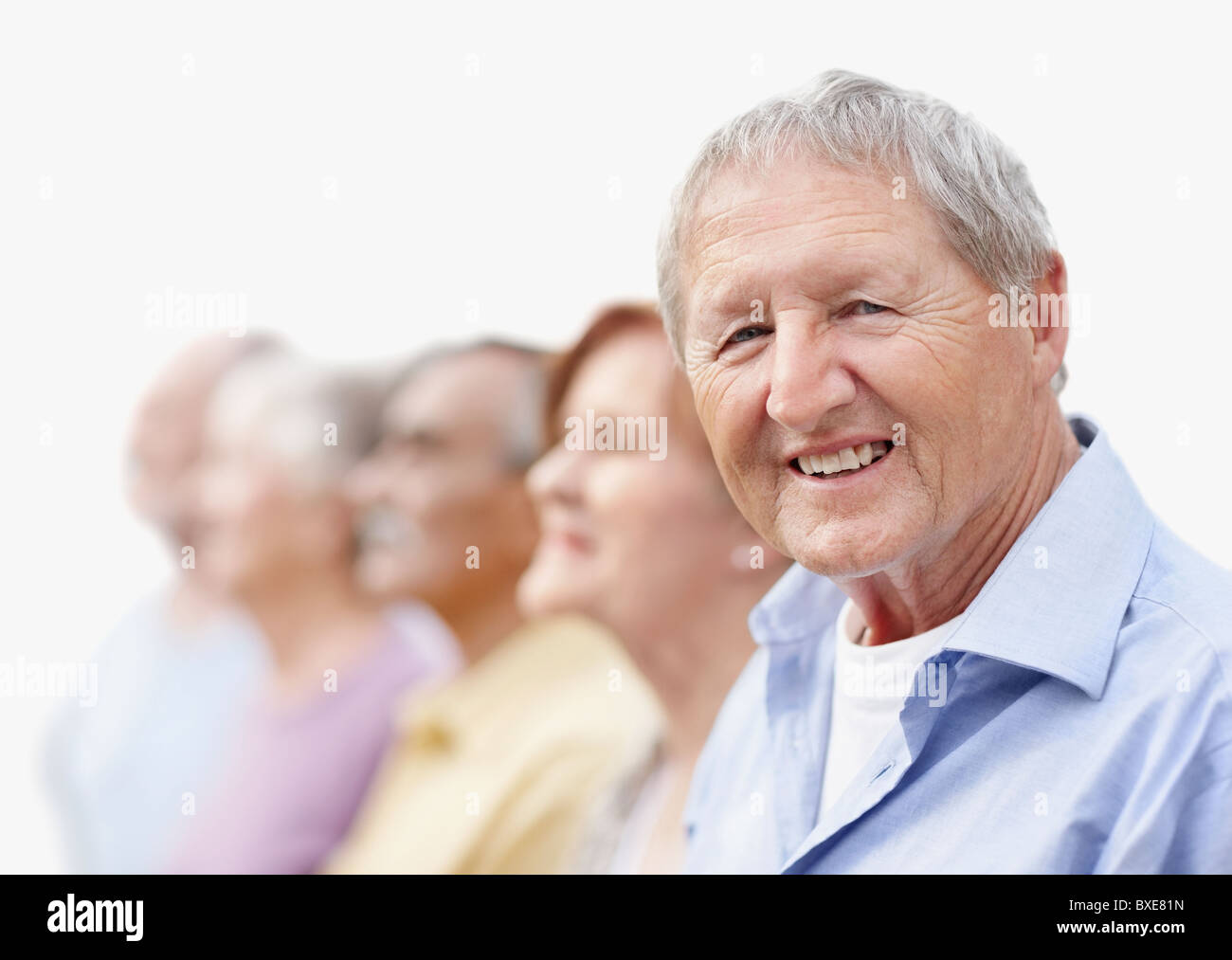Row five mature senior hi-res stock photography and images - Alamy