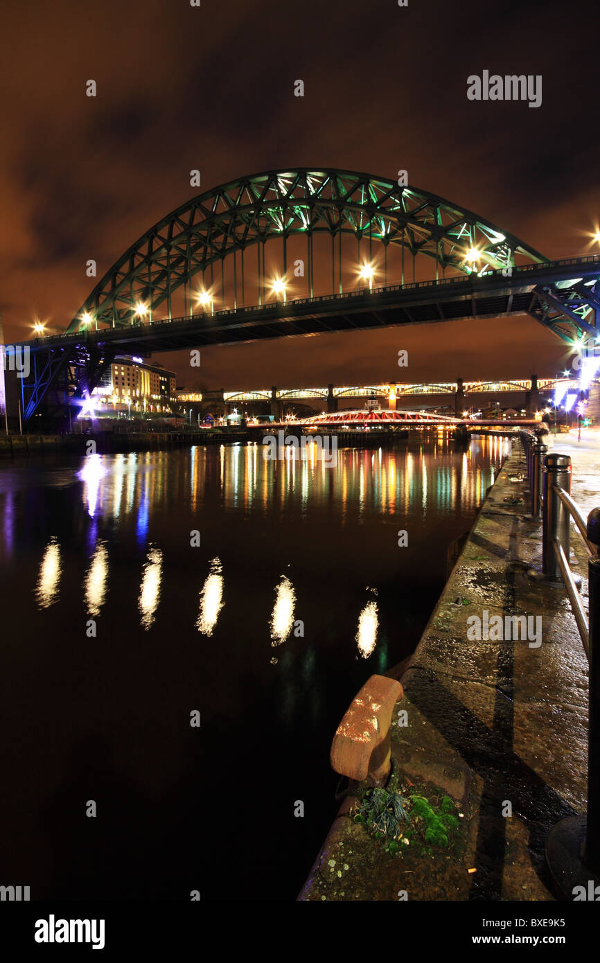 Newcastle Quayside at Night Stock Photo - Alamy