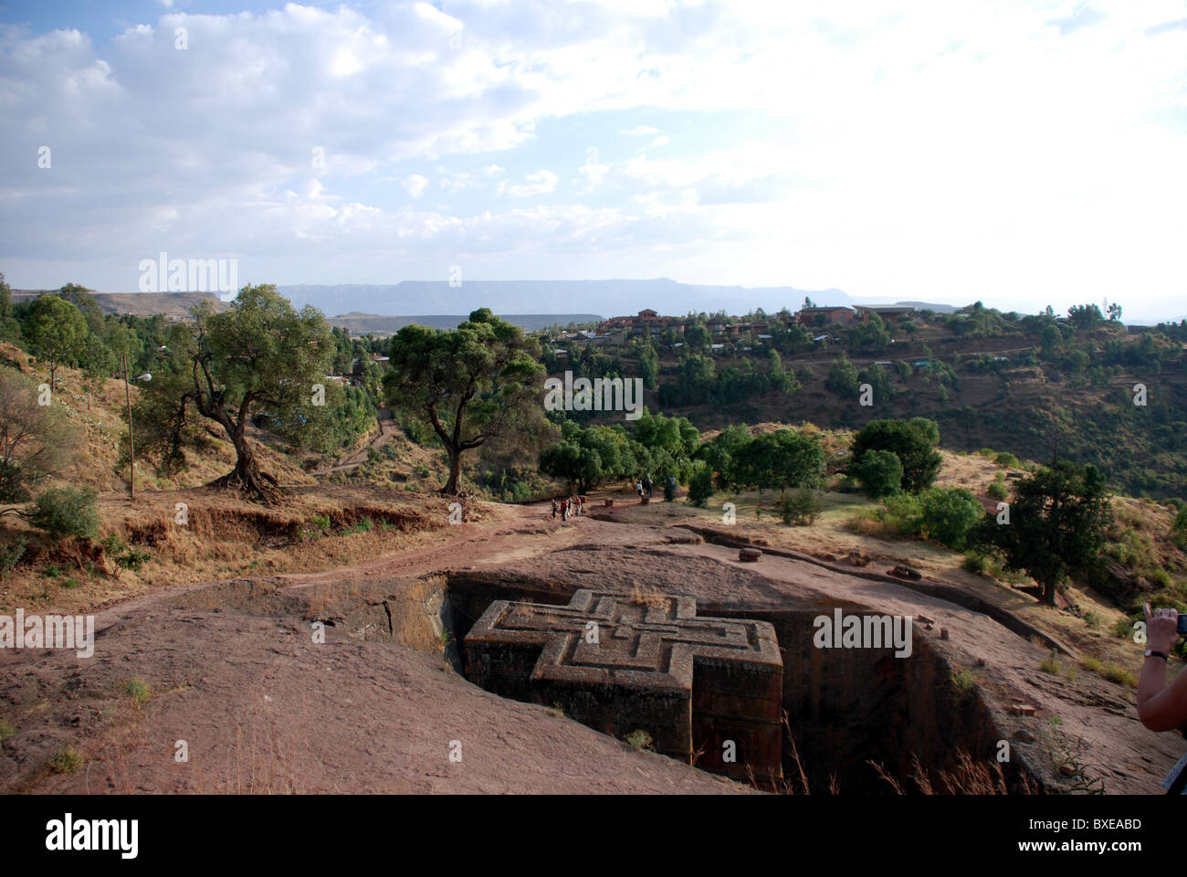 the rock cut church of st George in the ancient city Lalibela in ...