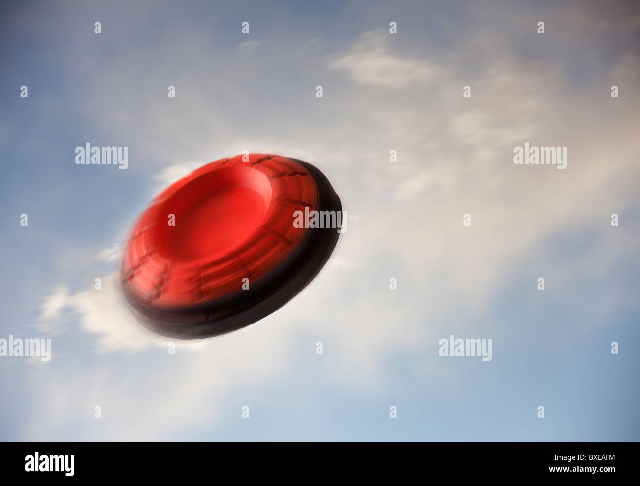 Skeet shoot target flying through the air Stock Photo - Alamy