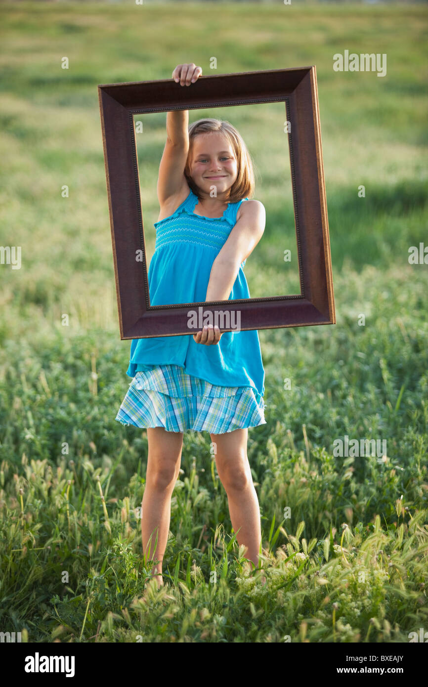 Girl picture frame hi-res stock photography and images - Alamy