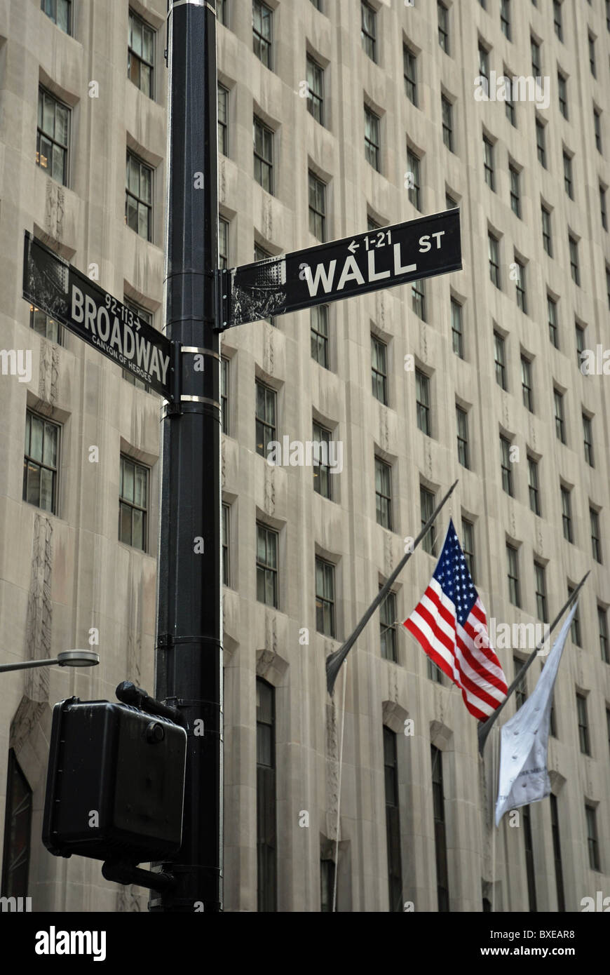 Street signs in front of the New York Stock Exchange Stock Photo - Alamy