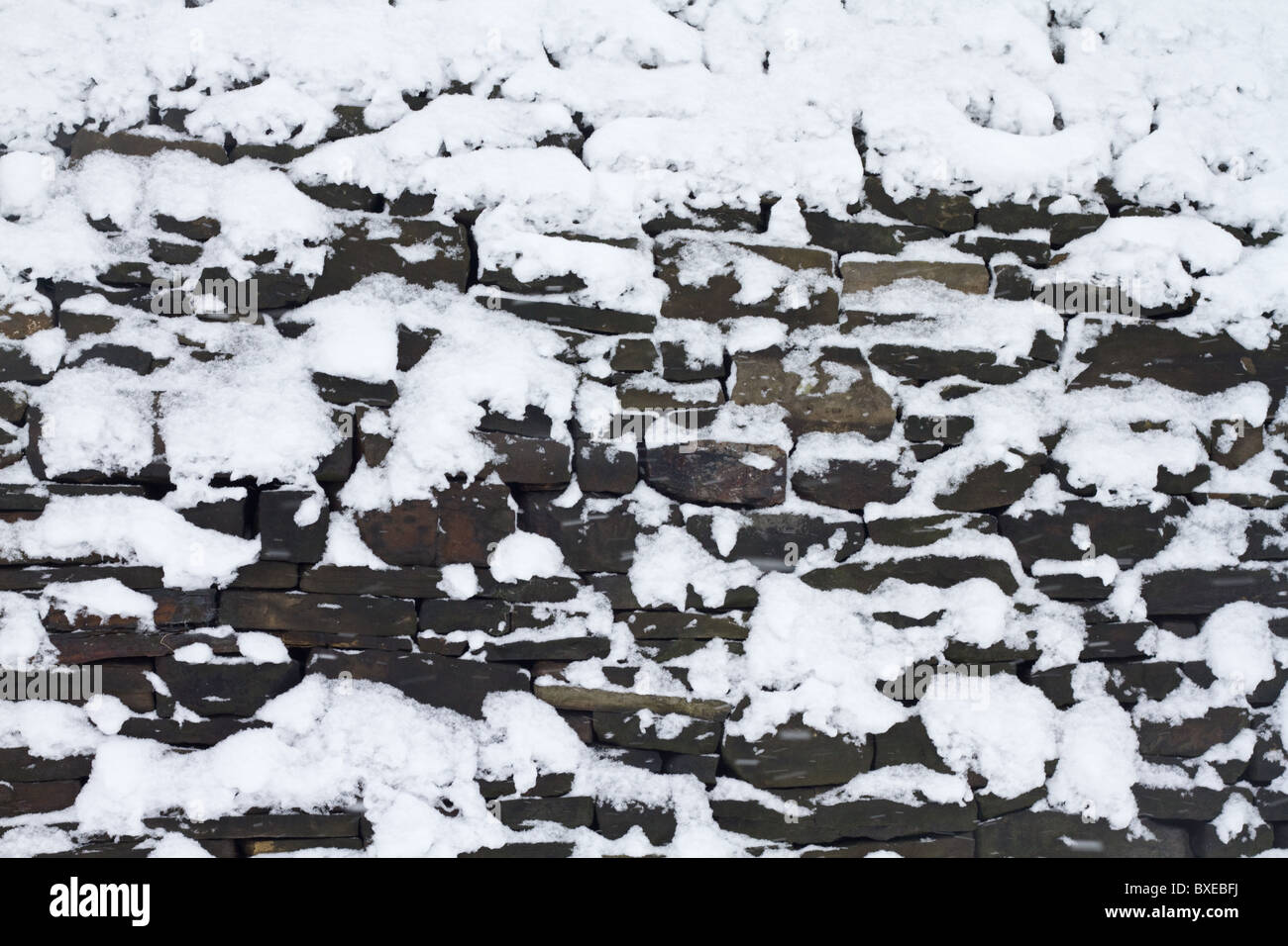 Snow On A Dry Stone Wall High Resolution Stock Photography and Images ...