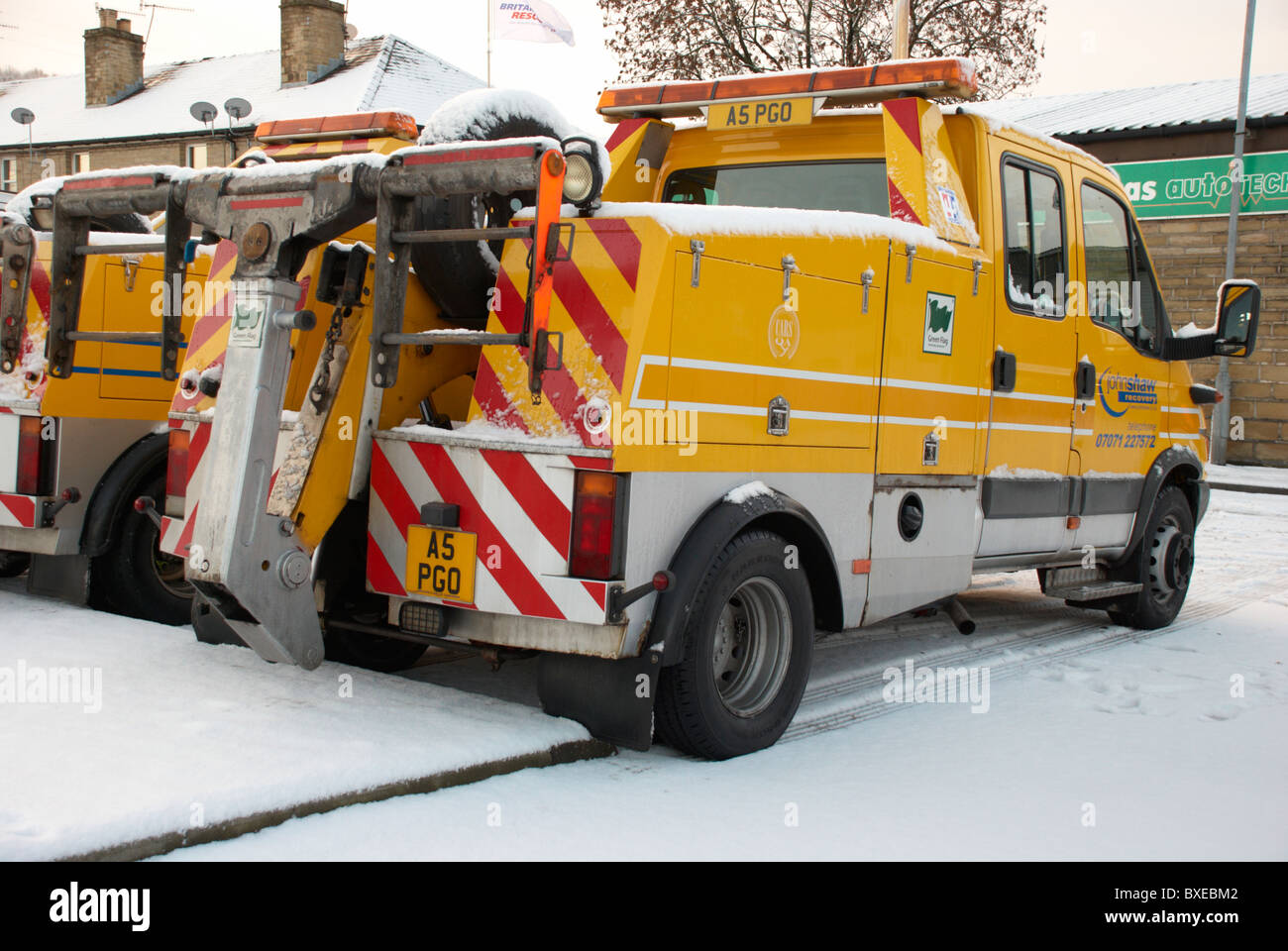 breakdown trucks in the snow Stock Photo - Alamy
