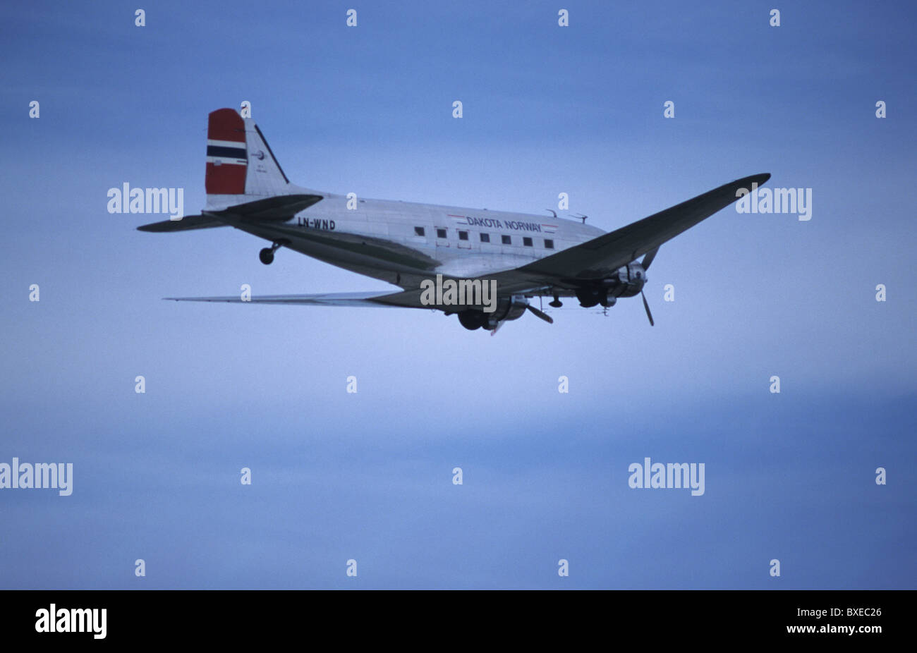 Dakota air plane, Sølvpilen Stock Photo - Alamy
