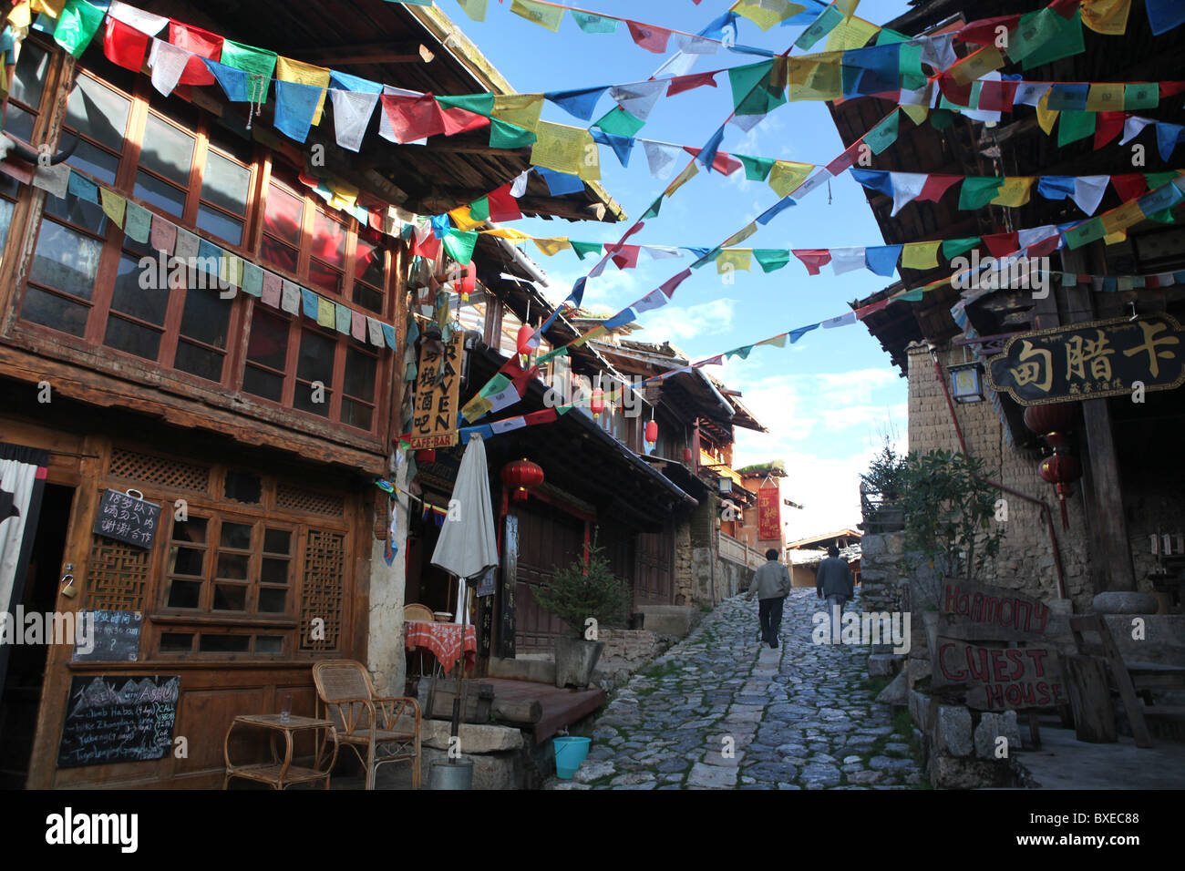 China tibetan flags preserved traditional architecture hi-res stock ...