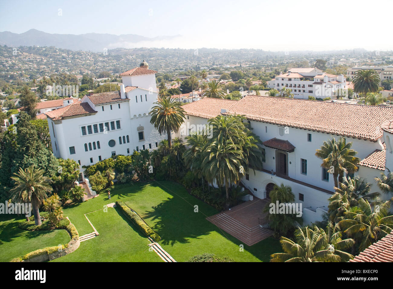 Santa Barbara city ,View from Courthouse building tower.Ca,USA Stock ...