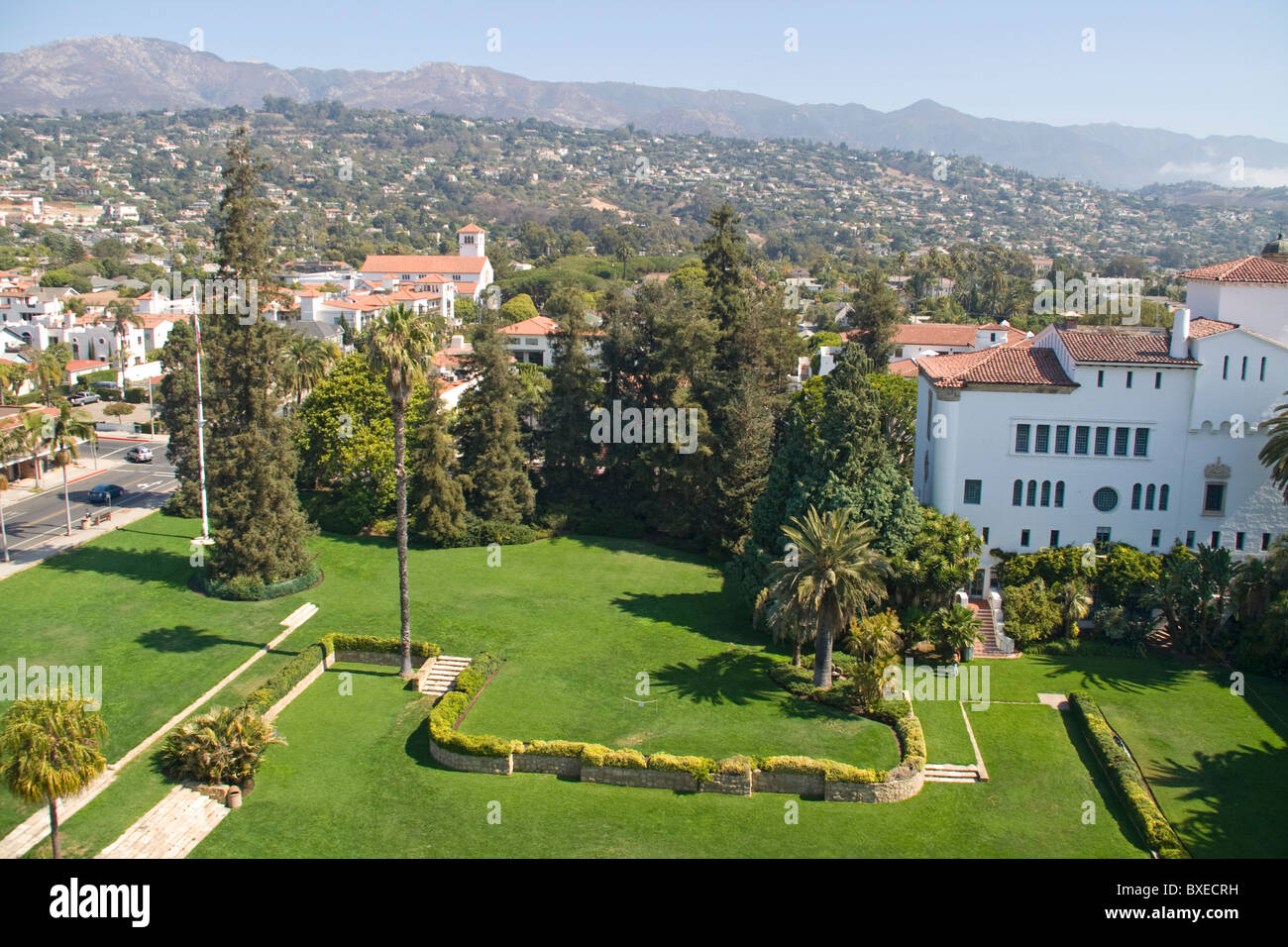Santa Barbara city ,View from Courthouse building tower.Ca,USA Stock ...